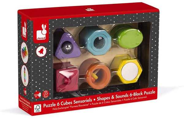 6-Block Puzzle Wood Shapes & Sounds | The Wooden Horse